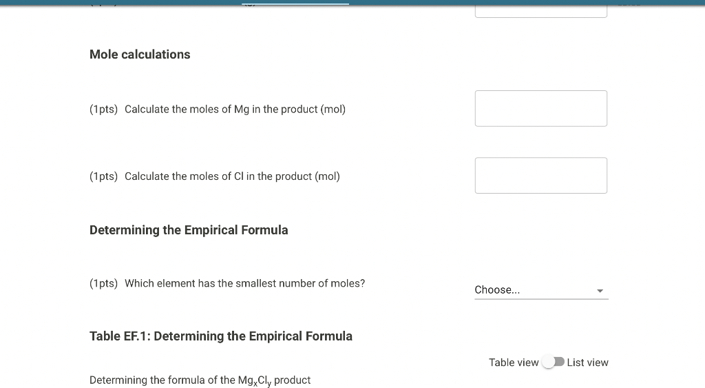 Solved (14pts) Calculations Complete the following | Chegg.com