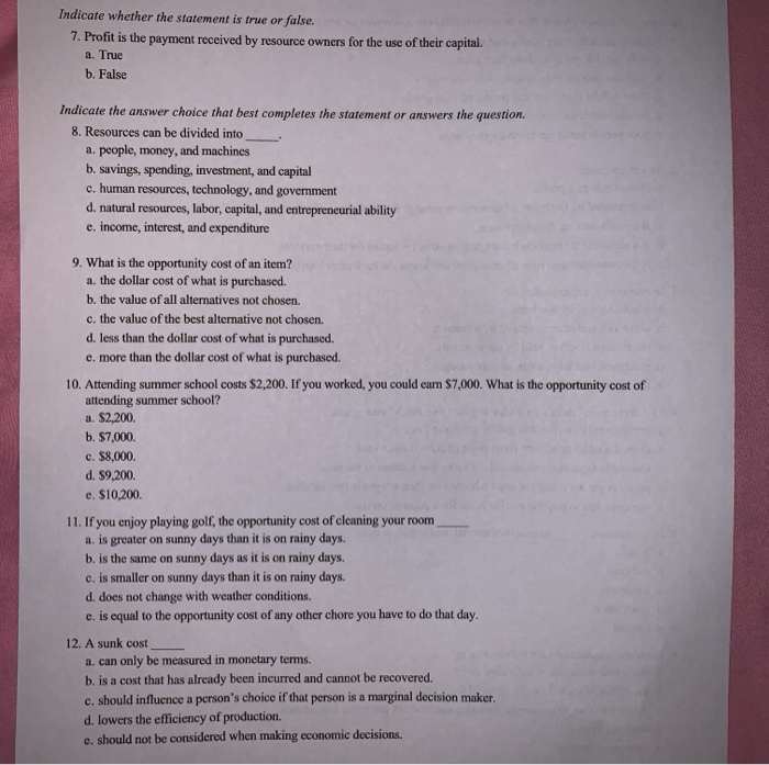 Solved Indicate whether the statement is true or false. 7, | Chegg.com