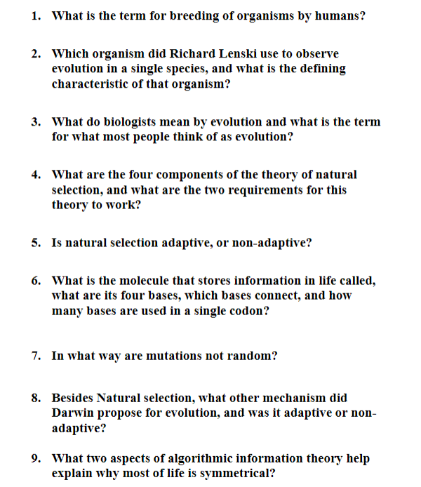 Solved 1. What is the term for breeding of organisms by | Chegg.com