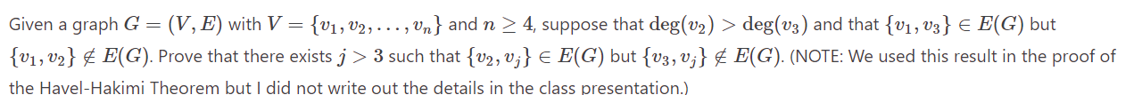 Given a graph G=(V,E) ﻿with V={v1,v2,dots,vn} ﻿and | Chegg.com