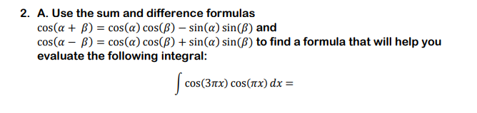 Solved 2. A. Use the sum and difference formulas | Chegg.com