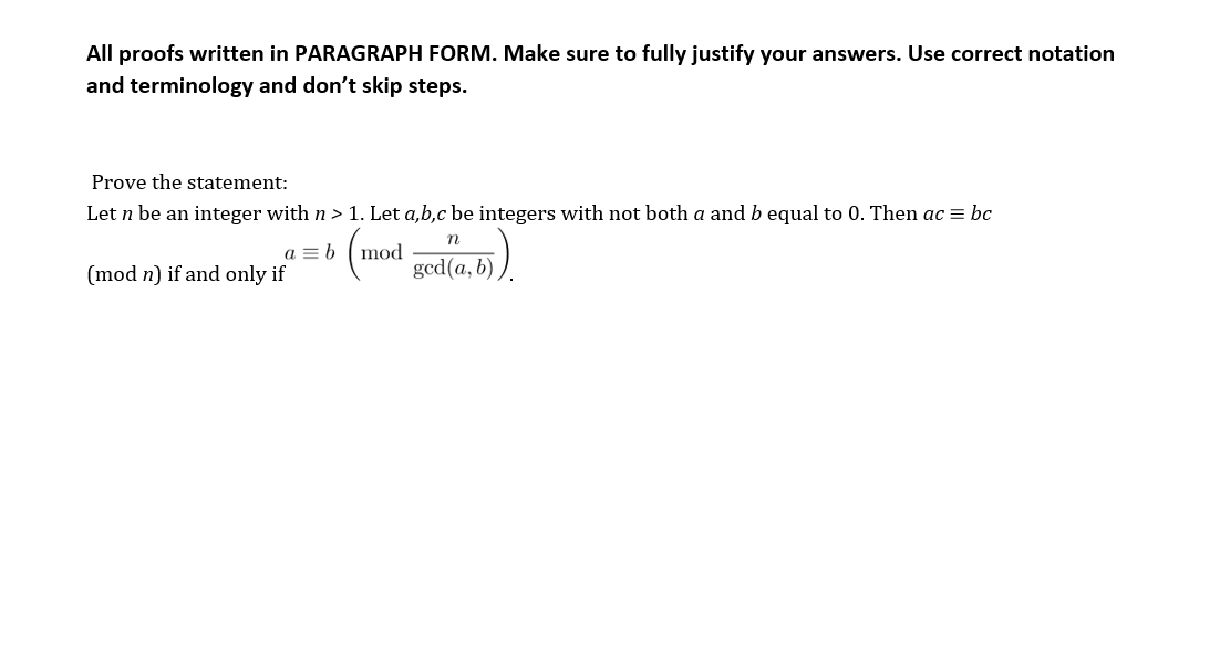 Solved All proofs written in PARAGRAPH FORM. Make sure to | Chegg.com