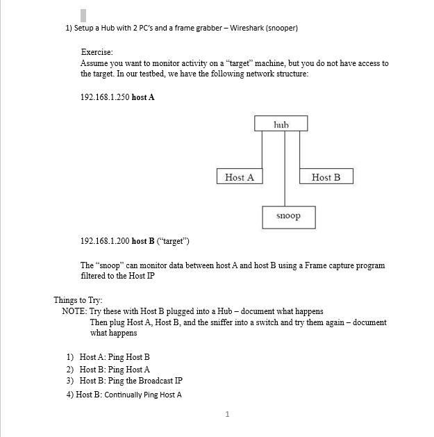 Solved Exercise: Assume you want to monitor activity on a | Chegg.com