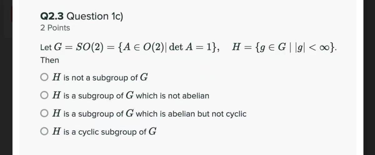 Solved Q2.3 Question 1c) 2 Points Let | Chegg.com Solved Q2.3 Question 1c) 2 Points Let | Chegg.com