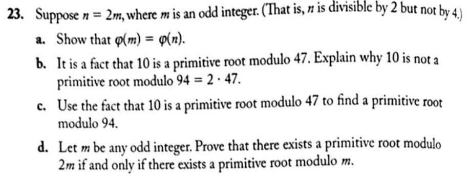 Solved 23. Suppose n = 2m, where m is an odd integer. (That | Chegg.com