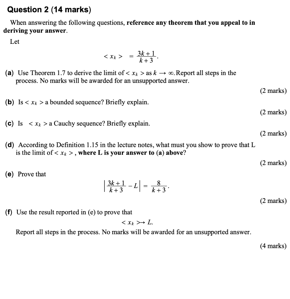 Solved Question 2 (14 marks) When answering the following | Chegg.com