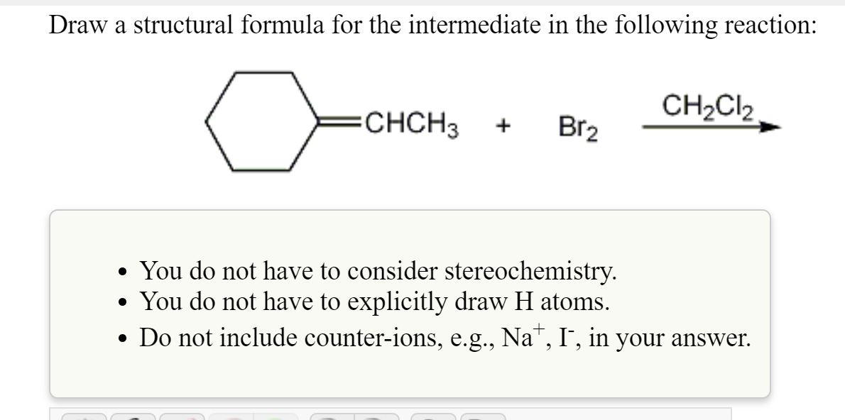 Solved Draw a structural formula for the intermediate in the | Chegg.com