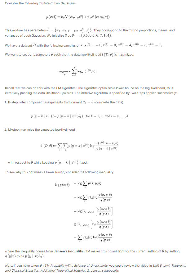 Consider the following mixture of two Gaussians: | Chegg.com