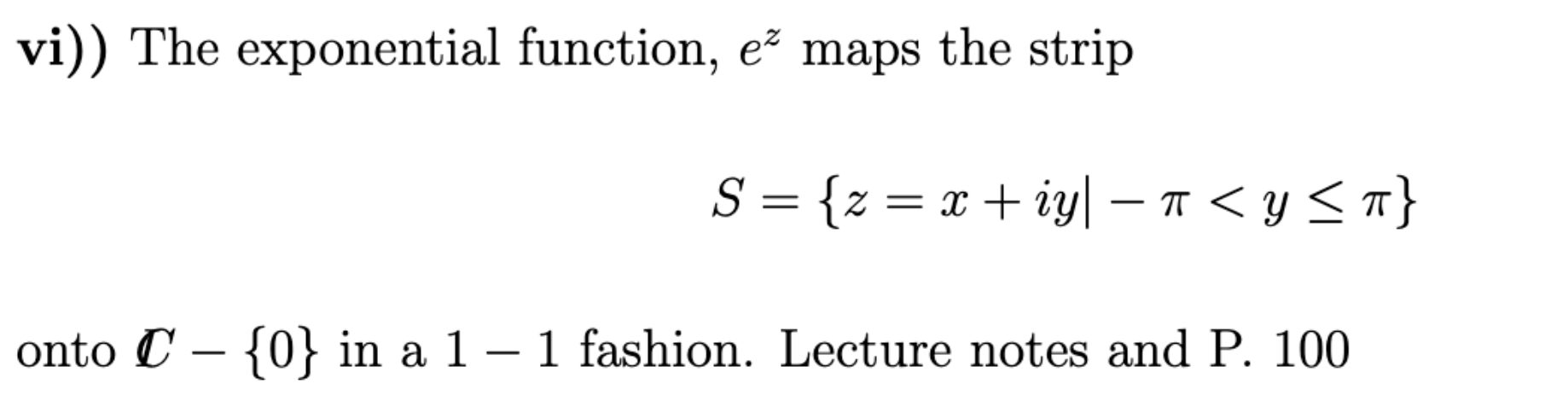 Solved vi)) The exponential function, ez maps the strip | Chegg.com