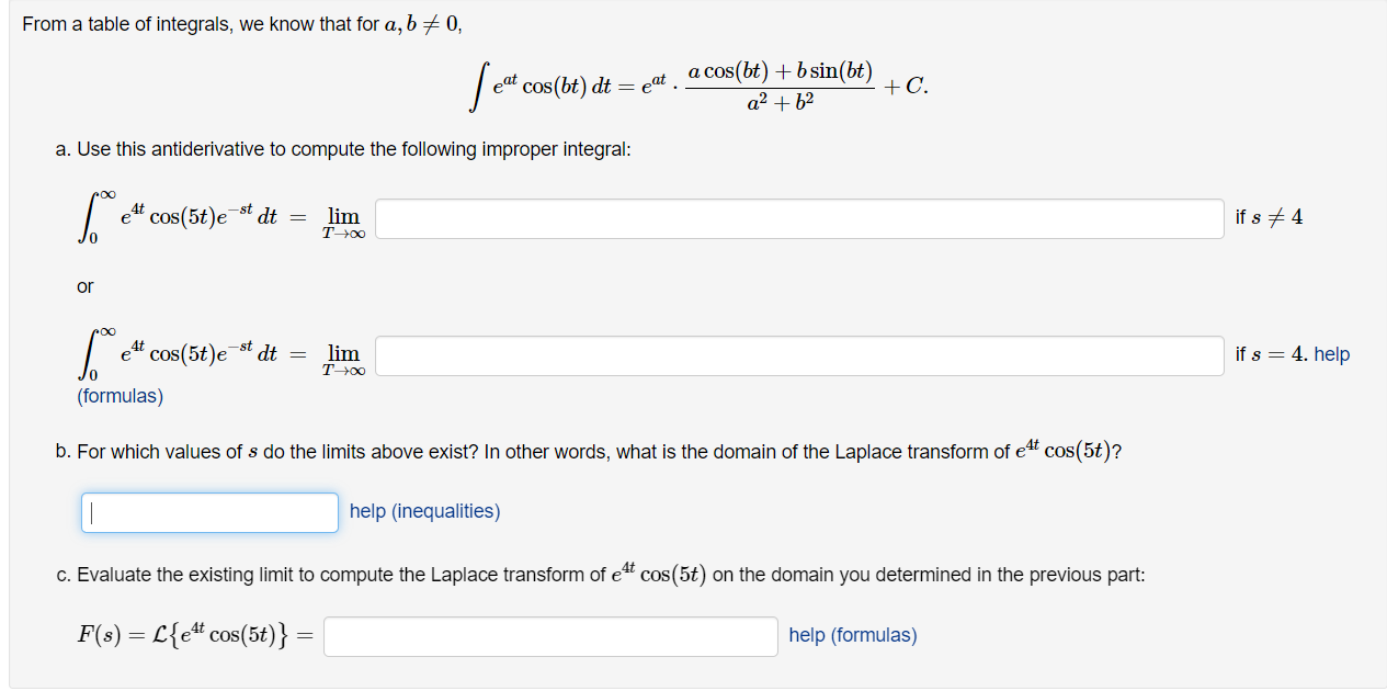 Solved From a table of ﻿integrals, we ﻿know that for | Chegg.com