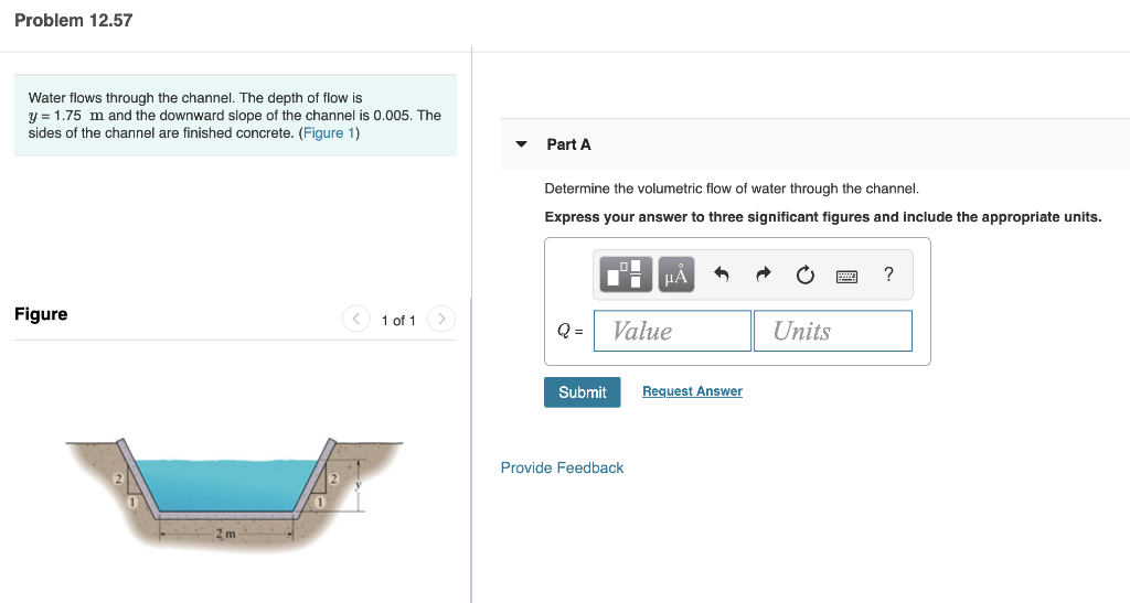 Solved Problem 12.57 Water flows through the channel. The | Chegg.com