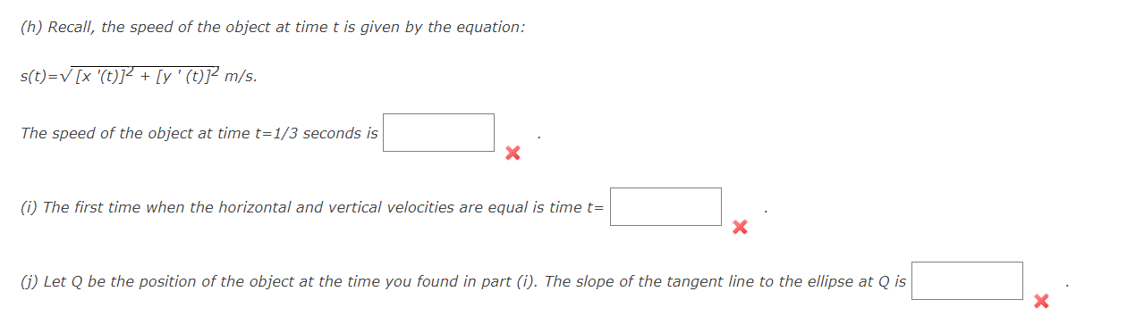 Solved Consider An Object Moving In The Plane Whose Location