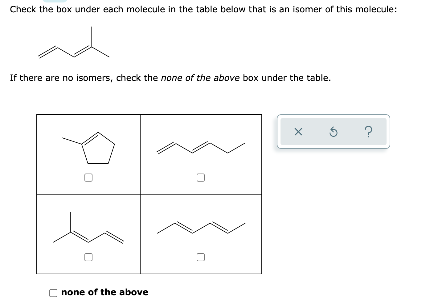 Solved Check the box under each molecule in the table below | Chegg.com