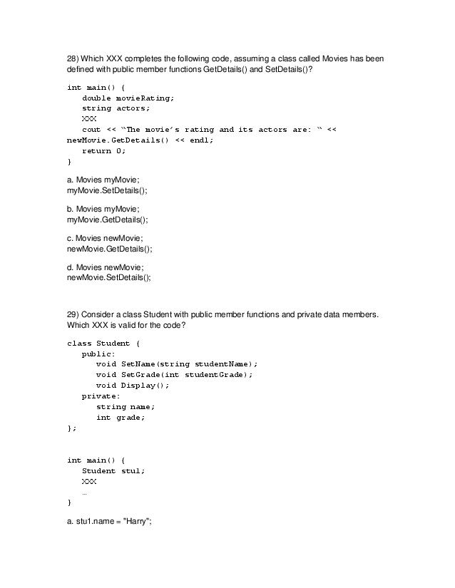 (Solved) : 28 Xxx Completes Following Code Assuming Class Called Movies ... (Solved) : 28 Xxx Completes Following Code Assuming Class Called Movies ...