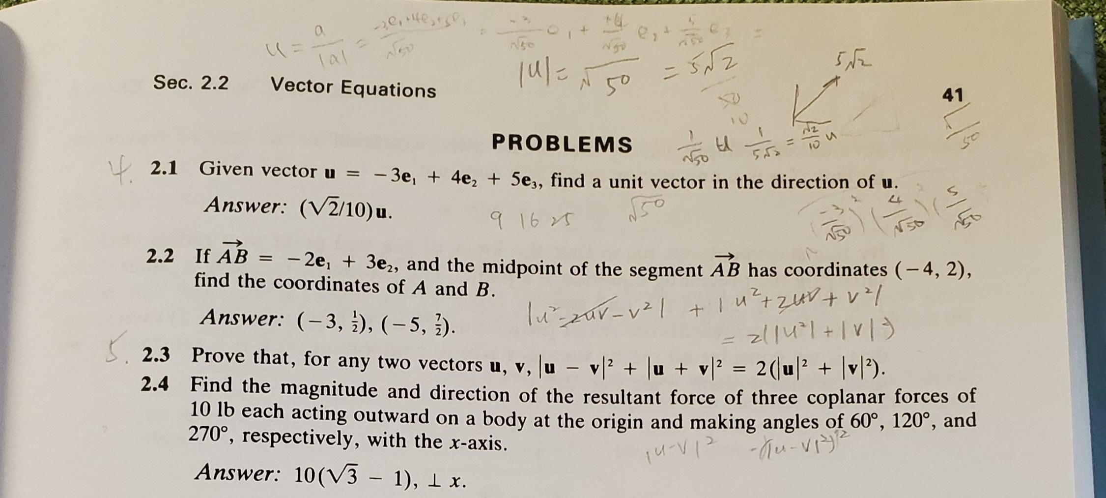 Solved 2.1 Given vector u=−3e1+4e2+5e3, find a unit vector | Chegg.com