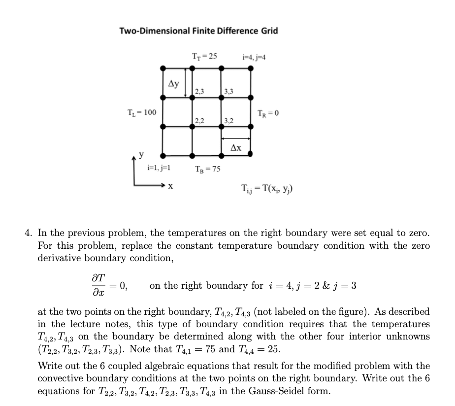 Two-Dimensional Finite Difference Grid 4. In the | Chegg.com