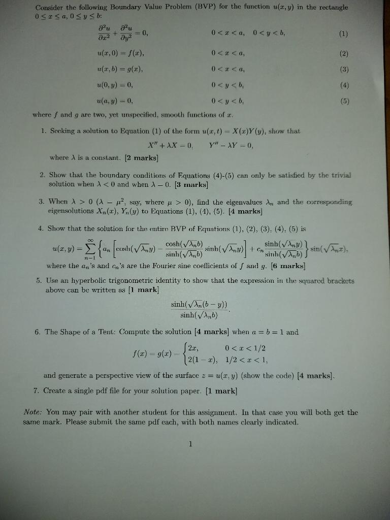 Solved Consider the following Boundary Value Problem (BVP) | Chegg.com