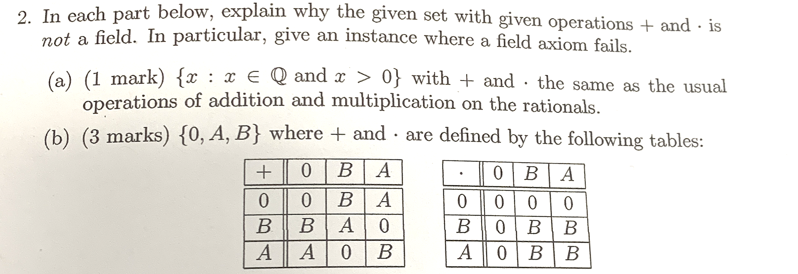 Solved In each part below, explain why the given set with | Chegg.com