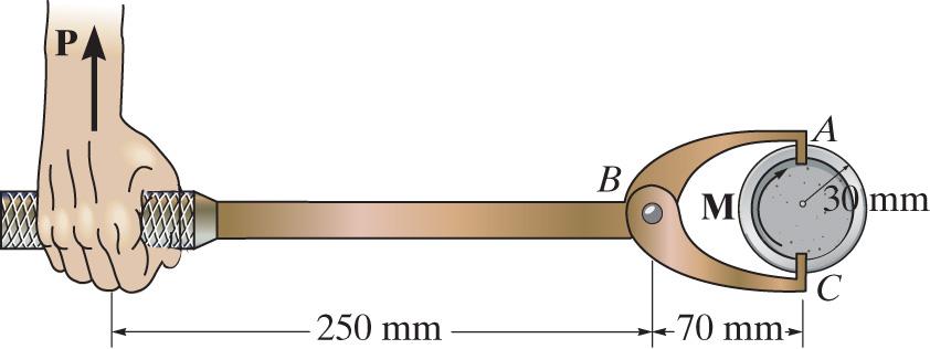 Solved 6–74. The two ends of the spanner wrench fit loosely | Chegg.com