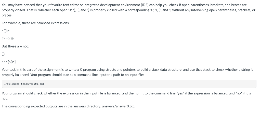 Solved C balanced_provided.c X C balanced_provided.c 1 | Chegg.com