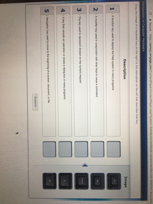 Solved Drag the Image of a keyboard key on the right to the | Chegg.com
