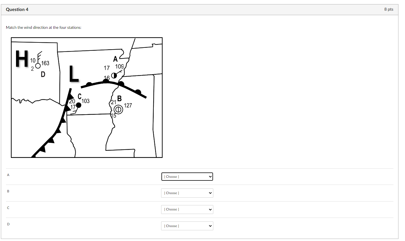 Solved The follwing 9 questions are based on the weather map | Chegg.com