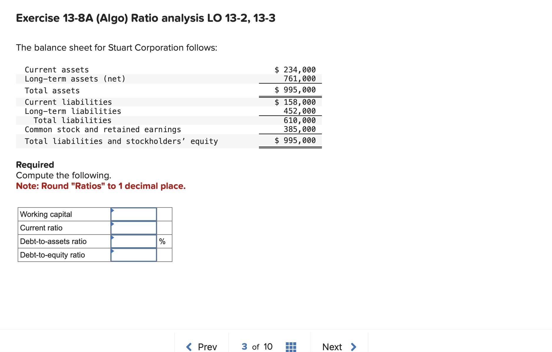 Solved Exercise 13-8A (Algo) Ratio analysis LO 13-2, 13-3 | Chegg.com