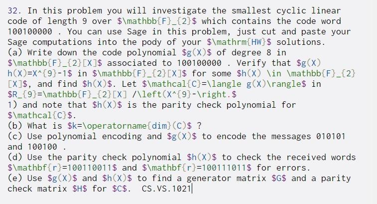 Solved 32. In this problem you will investigate the smallest | Chegg.com