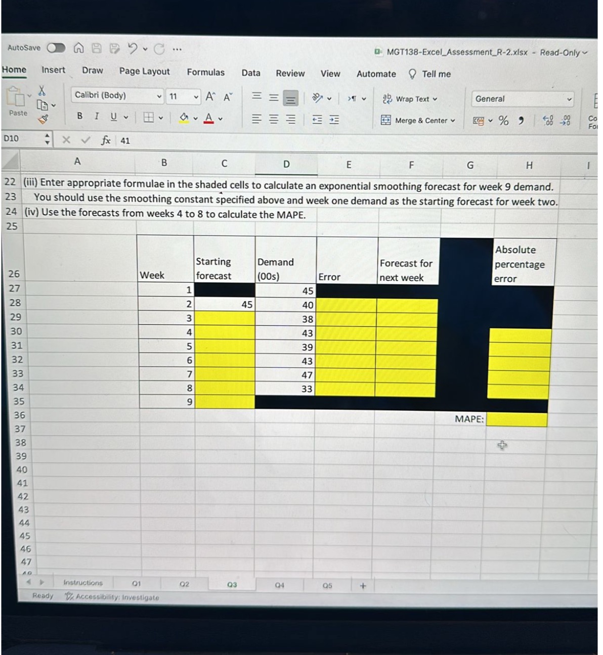 Solved Exponential smoothing forecasSmoothing | Chegg.com