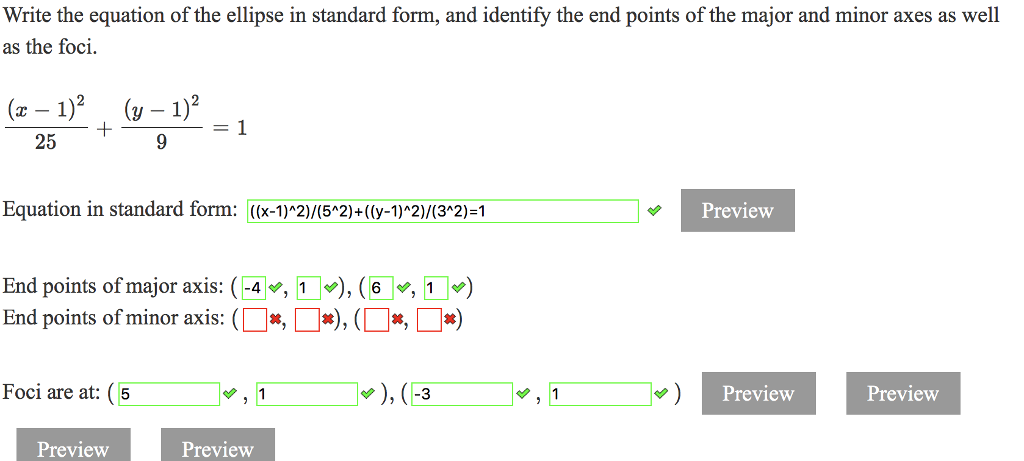 Solved Write the equation of the ellipse in standard form, | Chegg.com