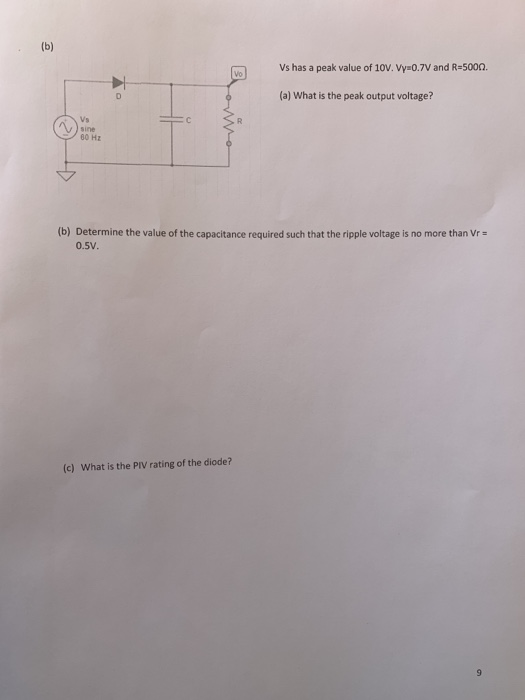 Solved (a) Sketch the steady state output voltage vo versus | Chegg.com