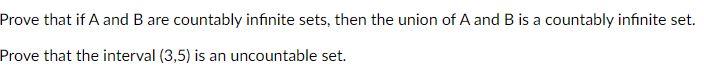 Solved Prove that if A and B are countably infinite sets, | Chegg.com