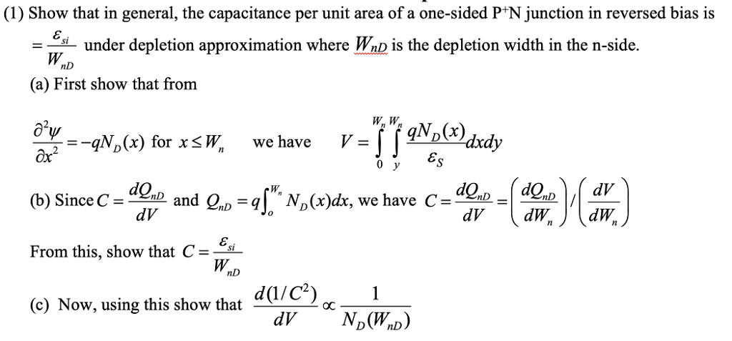 (1) Show that in general, the capacitance per unit | Chegg.com