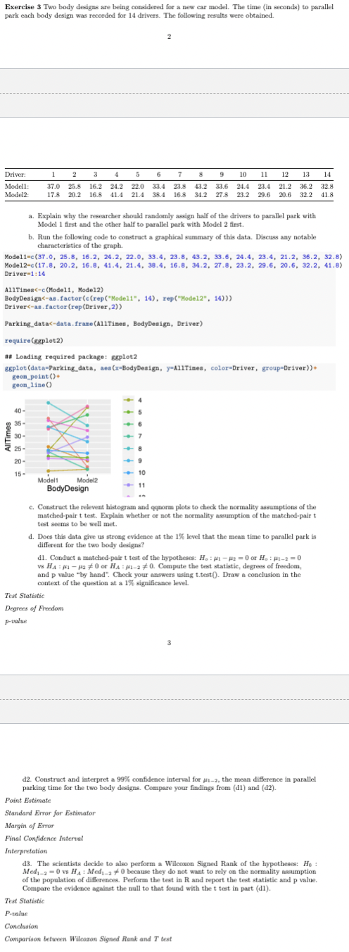 Solved Exercise 3 Two body designs are being considered for | Chegg.com