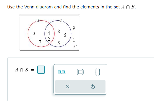 Solved Use the Venn diagram and find the elements in the set | Chegg.com