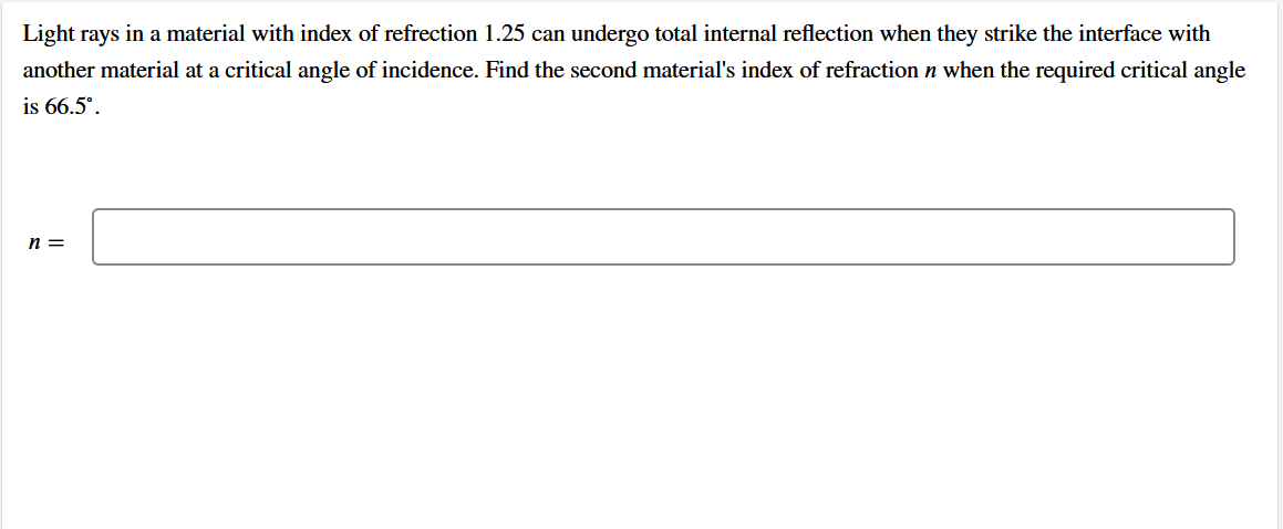 Solved Light rays in a material with index of refrection | Chegg.com