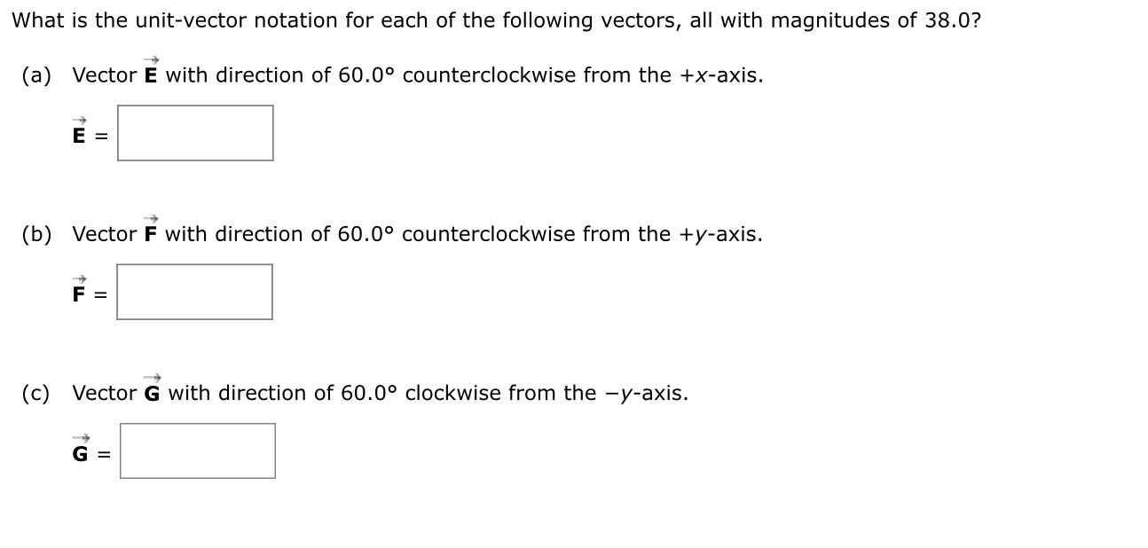 Solved What Is The Unit Vector Notation For Each Of The