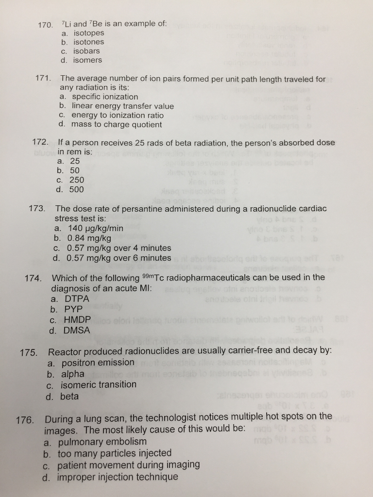 Solved 170.7Li and "Be is an example of: a. isotopes b. | Chegg.com