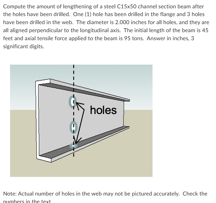 Compute the amount of lengthening of a steel C15×50 | Chegg.com