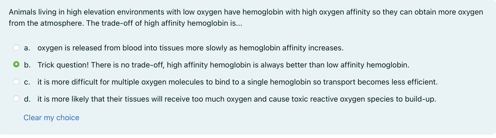 Solved Animals living in high elevation environments with | Chegg.com