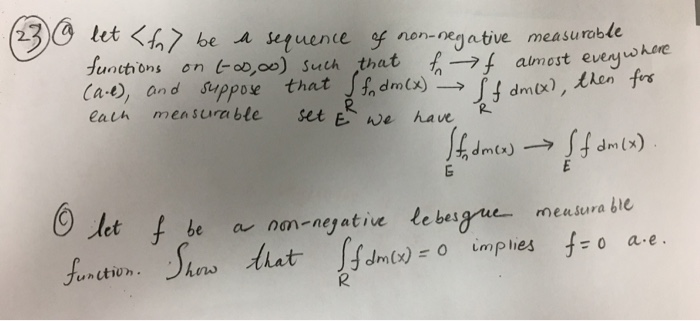 Solved A Let Be A Sequence Non Negative Measurable Where