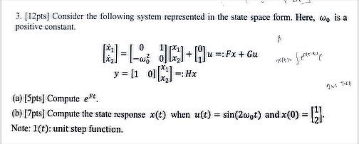 Solved + xer er 3. [12pts Consider the following system | Chegg.com