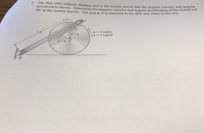 Solved The disk rolls without slipping and at the instant | Chegg.com