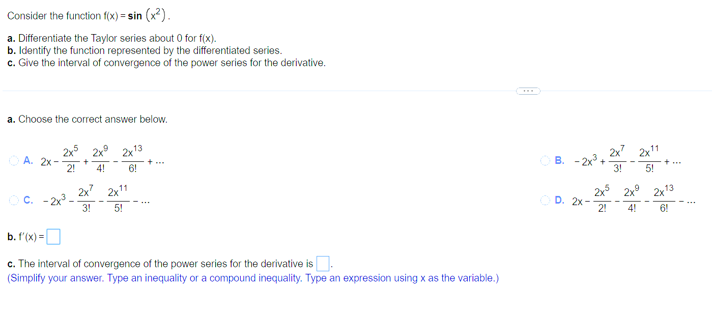 Solved Consider the function f(x)=sin(x2). a. Differentiate | Chegg.com