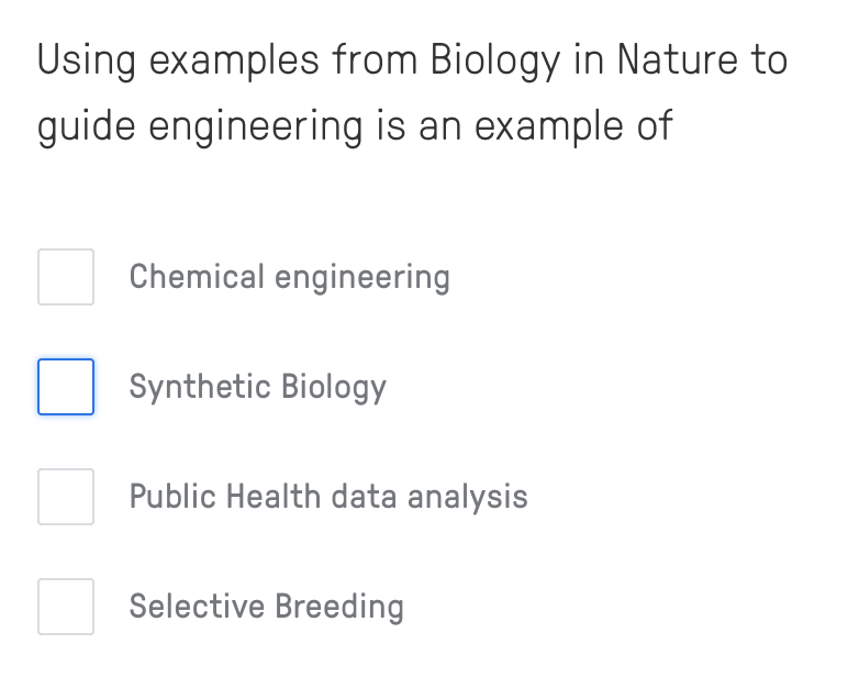 Solved Using examples from Biology in Nature to guide | Chegg.com