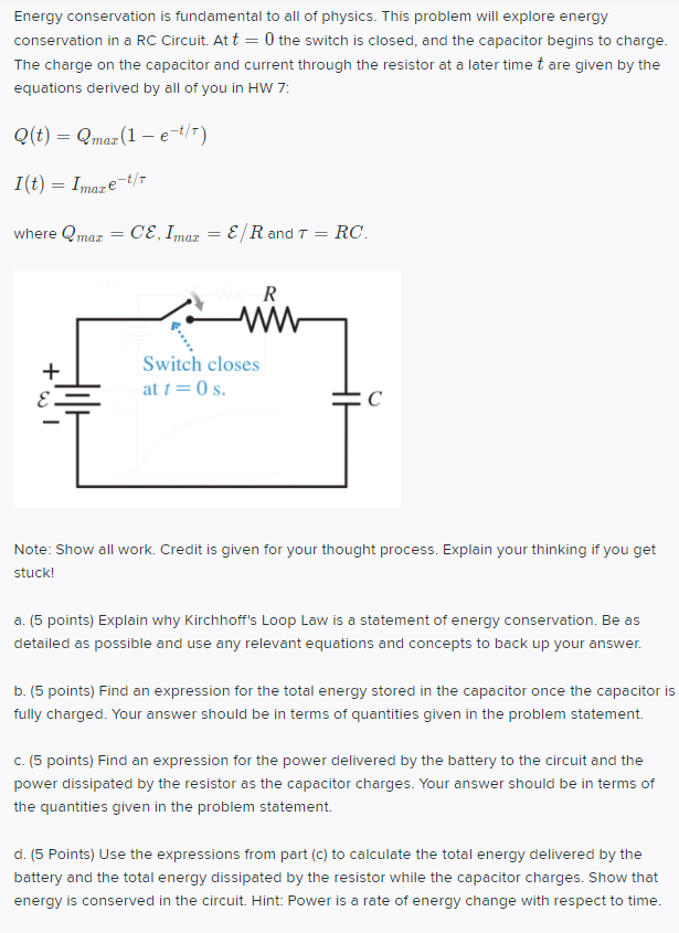 Solved Energy conservation is fundamental to all of physics. | Chegg.com