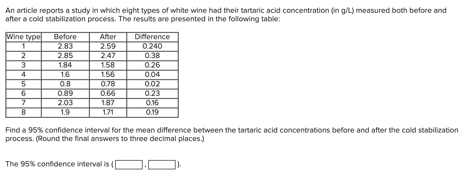 Solved An article reports a study in which eight types of | Chegg.com