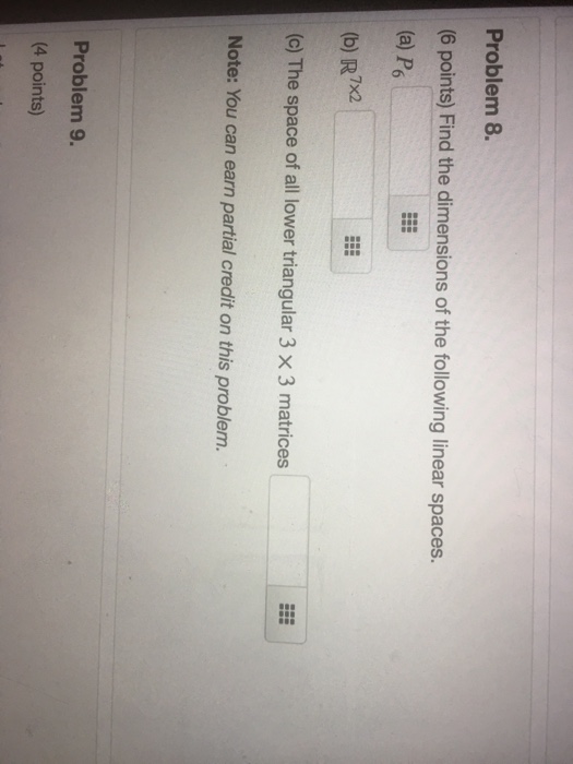 Solved Find the dimensions of the following linear spaces. | Chegg.com