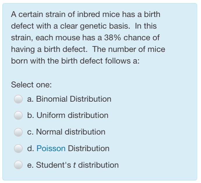 Solved A certain strain of inbred mice has a birth defect | Chegg.com