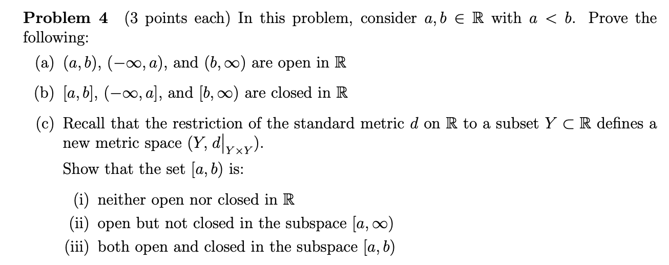 Solved Problem 4 (3 points each) In this problem, consider | Chegg.com